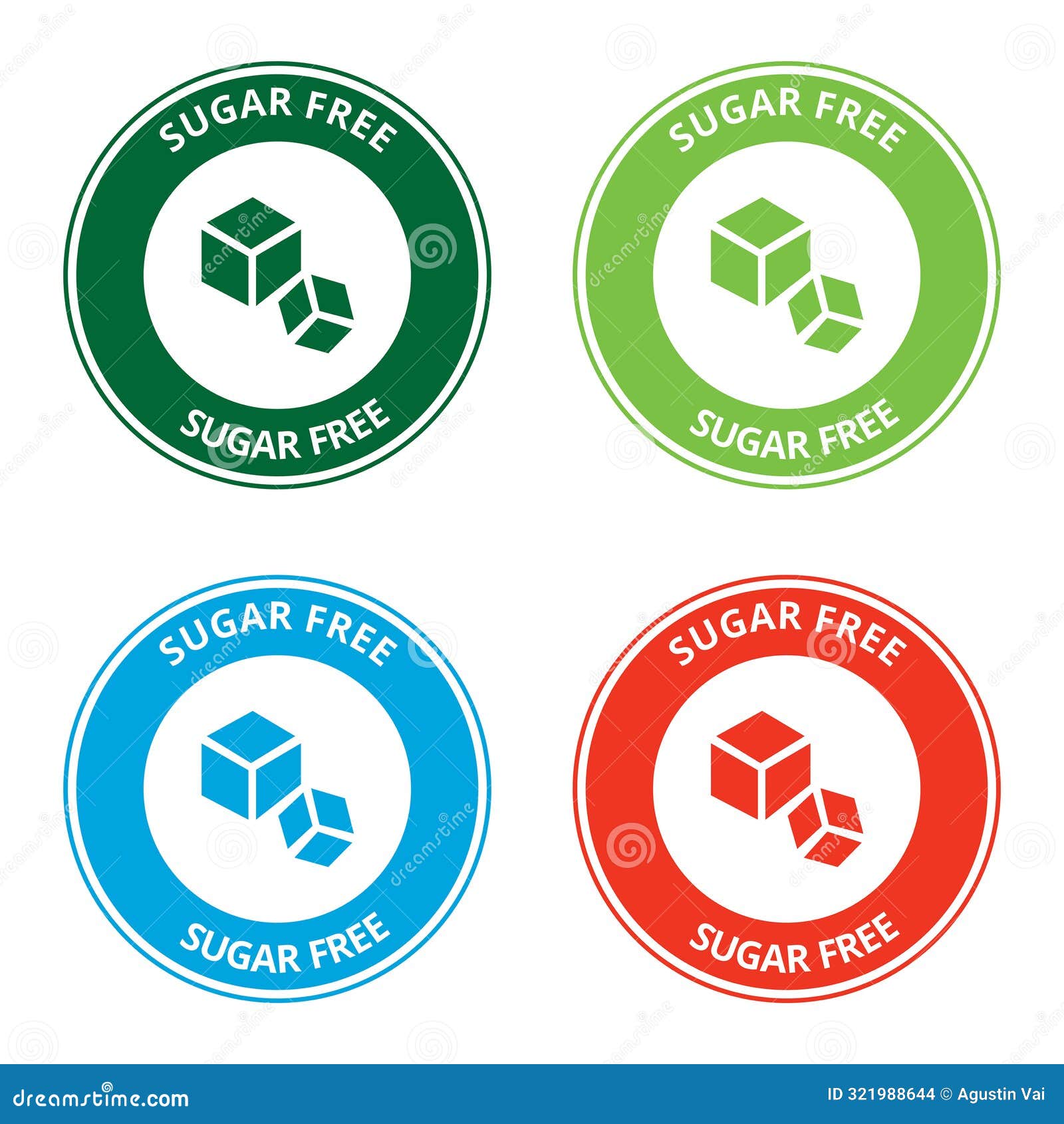 Colored Sugar Free Labels on a White Background Stock Vector ...