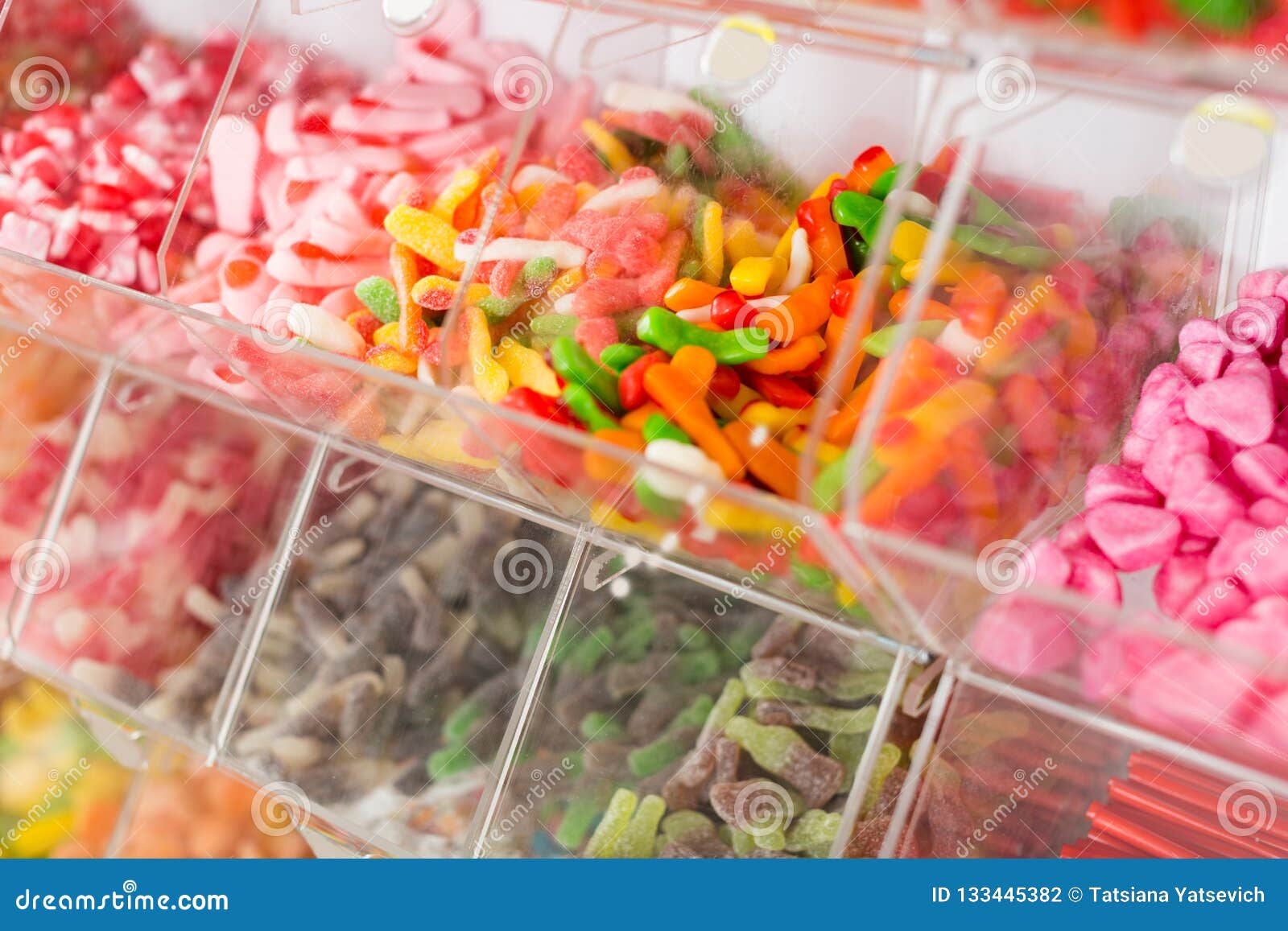 Colored Sweets on the Store Shelves Stock Photo - Image of delicious ...