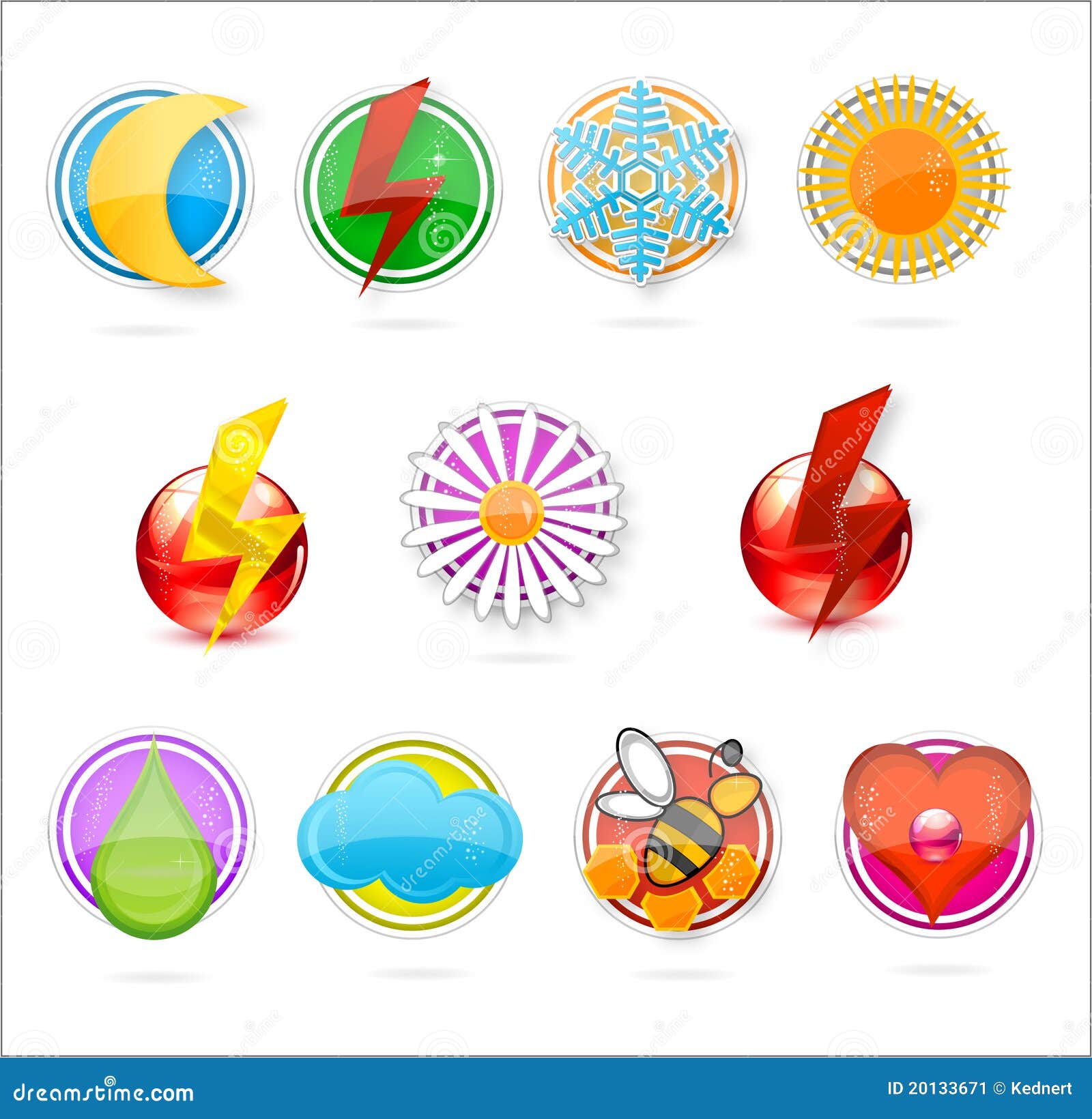 Colored Symbols Set on the White Stock Vector - Illustration of blue ...