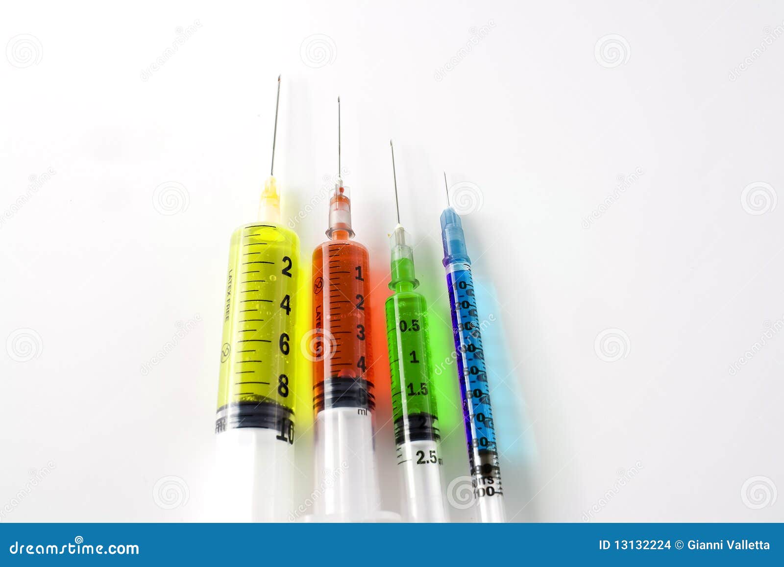 Colored syringe stock photo. Image of care, collection - 13132224