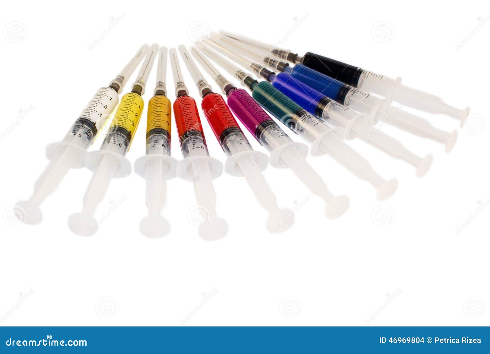 Colored syringes stock photo. Image of clinic, color - 46969804