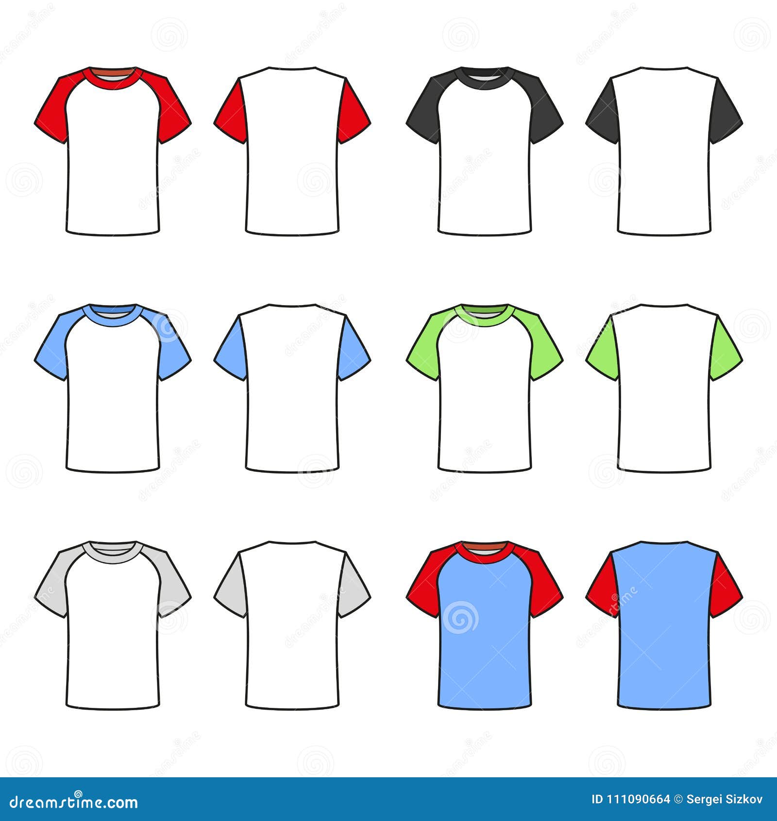 Colored T-shirts Set on White Background. Vector Stock Vector ...