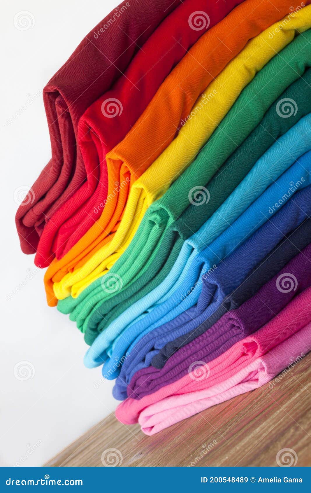 Colored T-shirts on the Table Stock Image - Image of beautiful ...