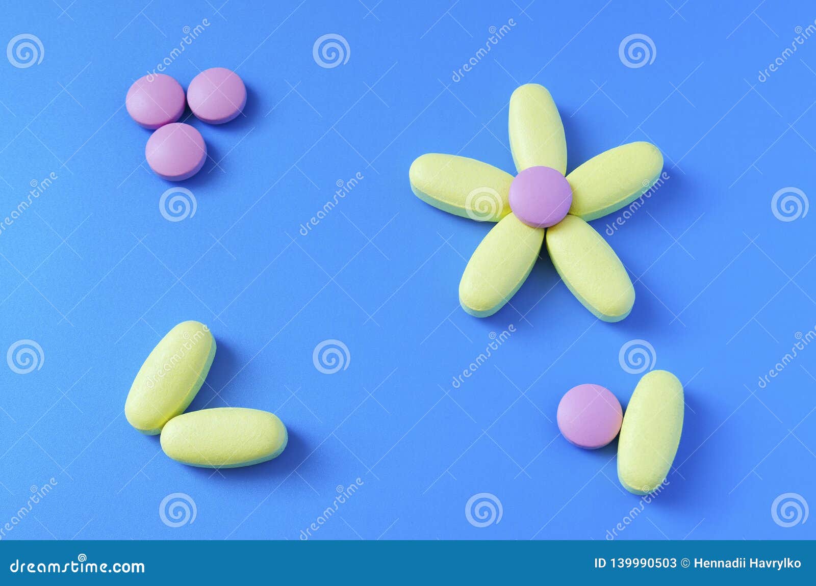 Colored Tablets in the Shape of a Flower Stock Image - Image of ...