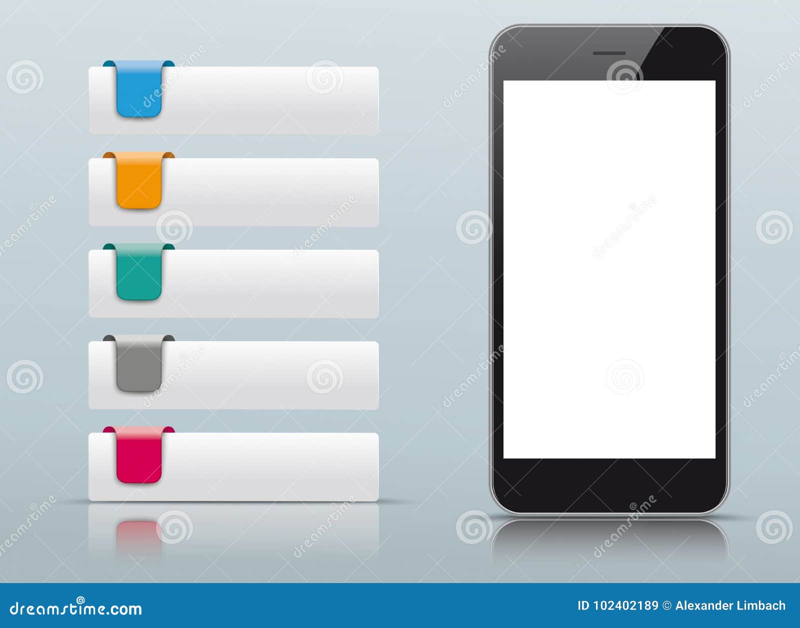 Step Tabs 3D Infographics Mockup Template Vector Background ...