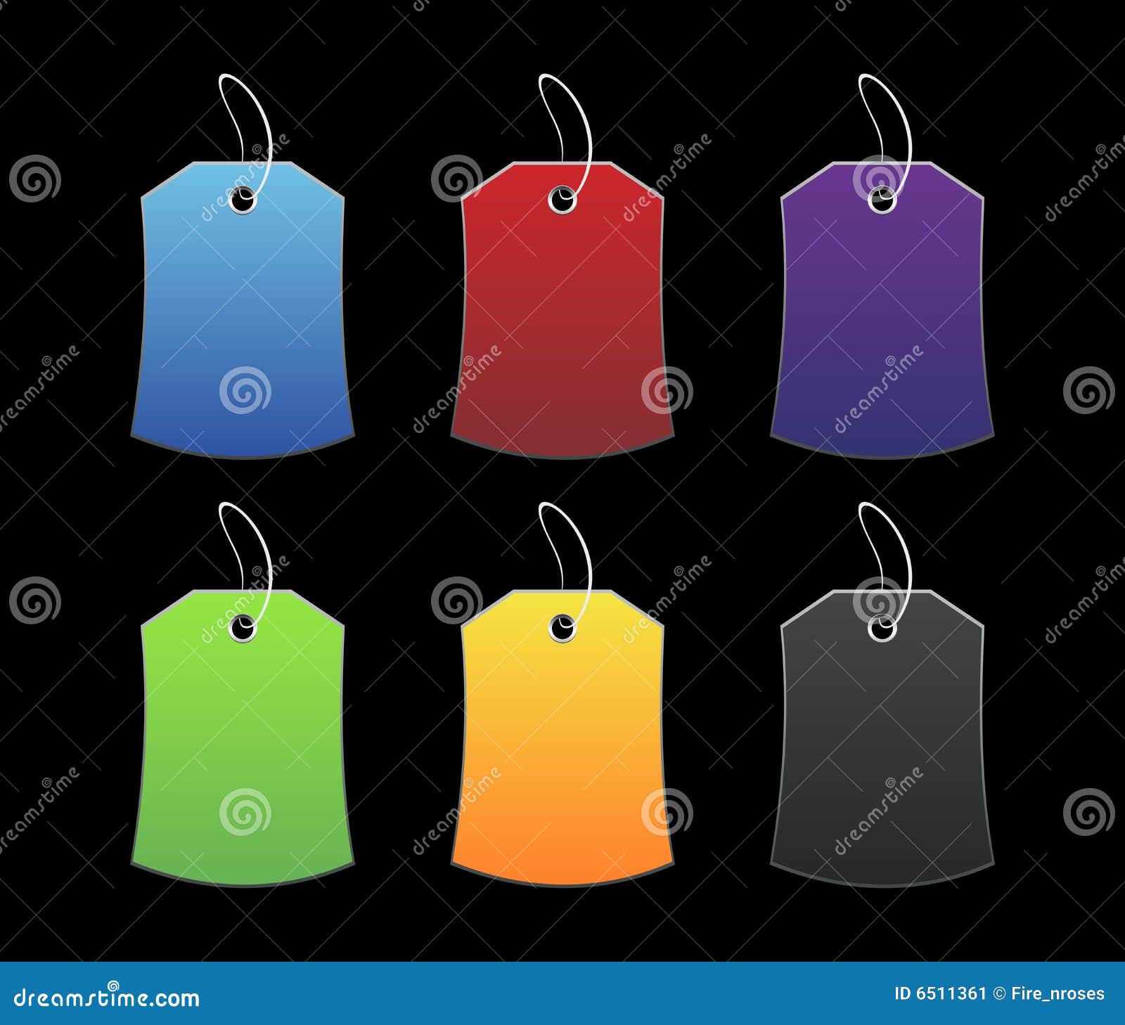 Colored Tags - 3 - on Black Stock Vector - Illustration of modern ...