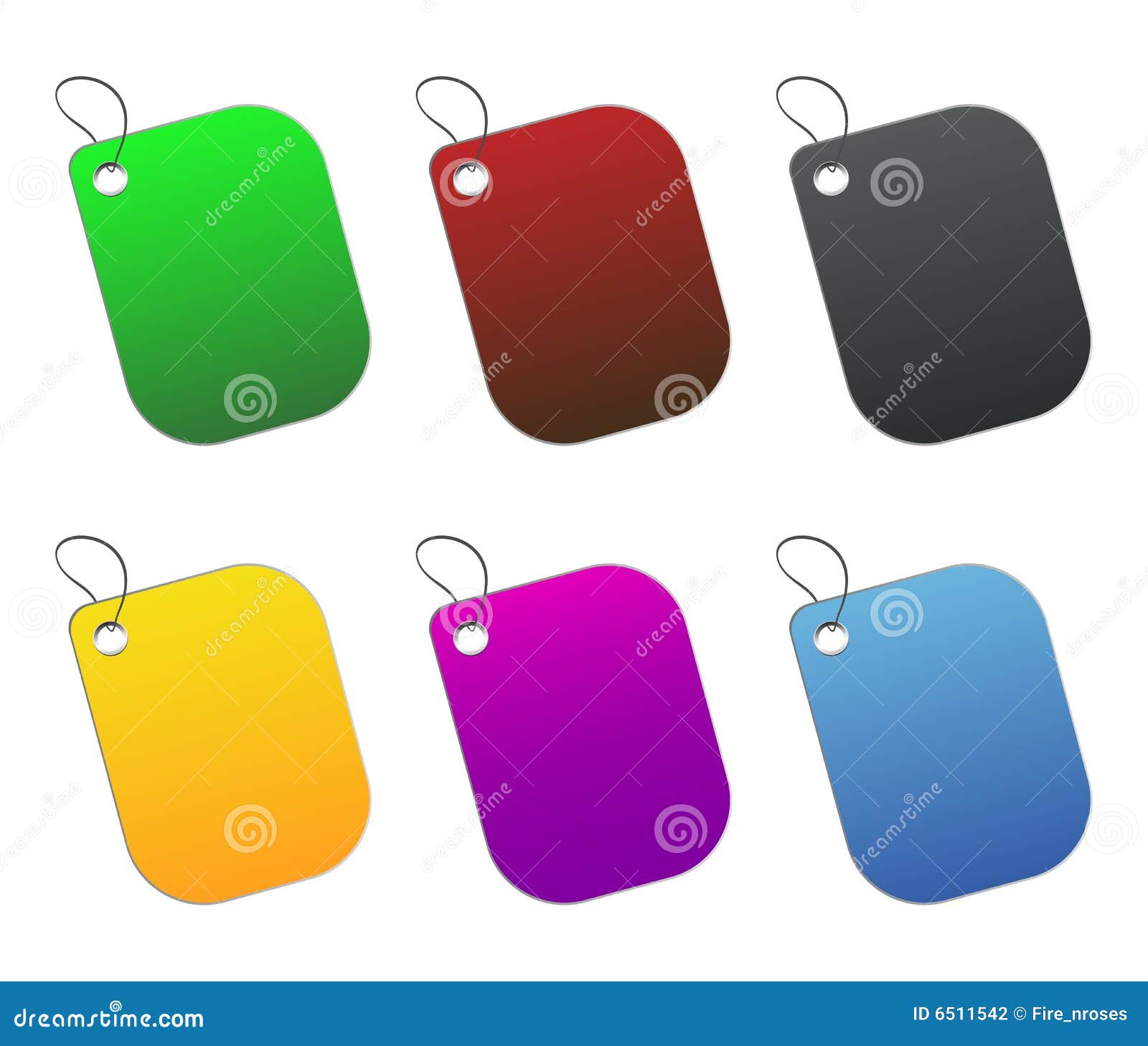 Colored Tags - 5 - on White Stock Vector - Illustration of metallic ...