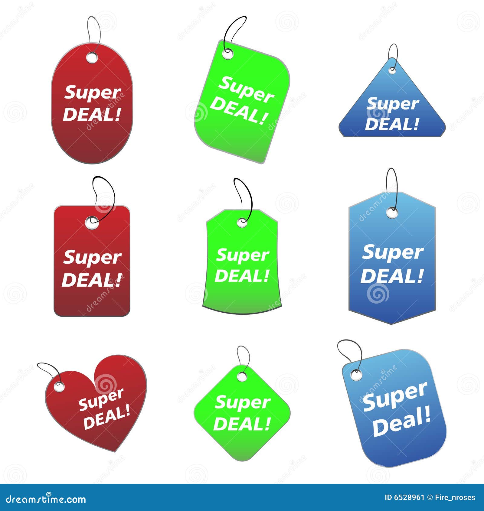 Colored tags - super deal stock vector. Illustration of check - 6528961