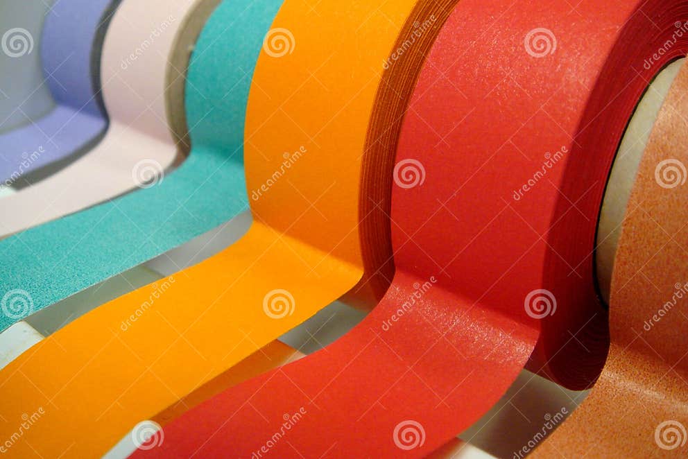 Colored Tape in Dispenser stock image. Image of green - 6829189