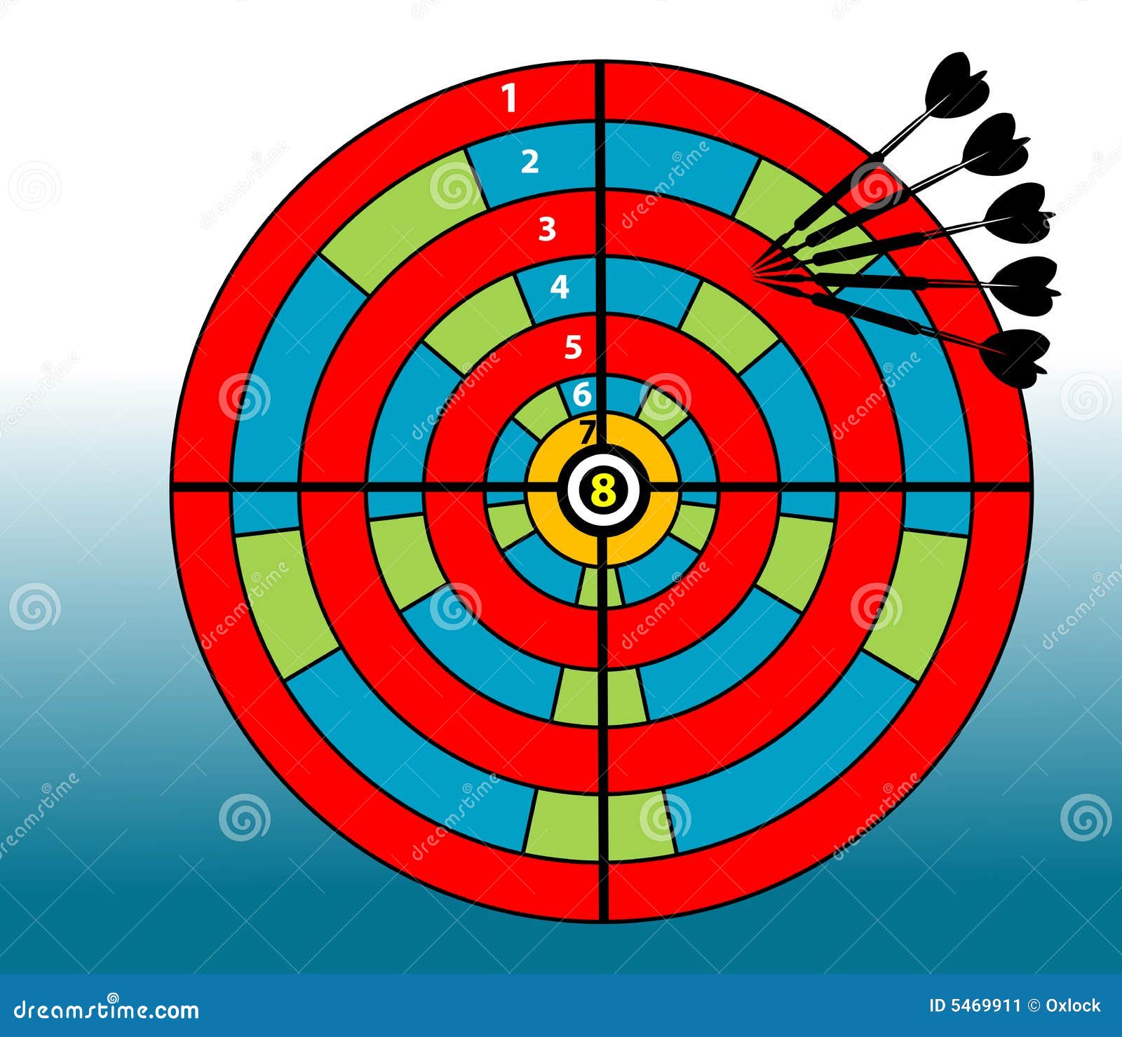 Target Board To Achieve Via Steps With Arrow Cartoon Vector ...