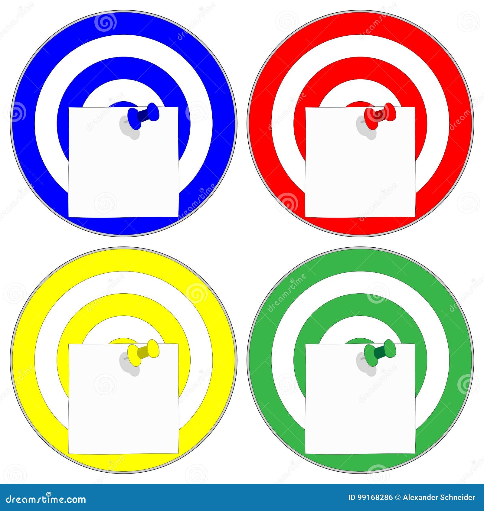 Colored Target with Notice Paper Stock Illustration - Illustration of ...