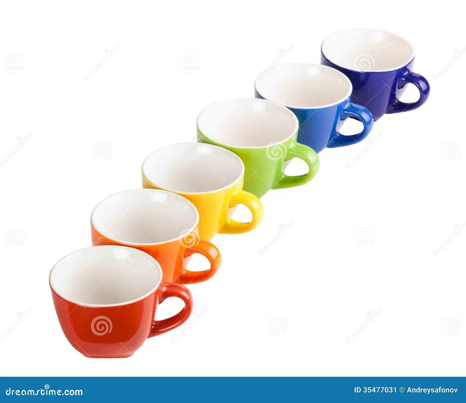 Colored Tea Cups and Saucers. Stock Image - Image of contemporary ...