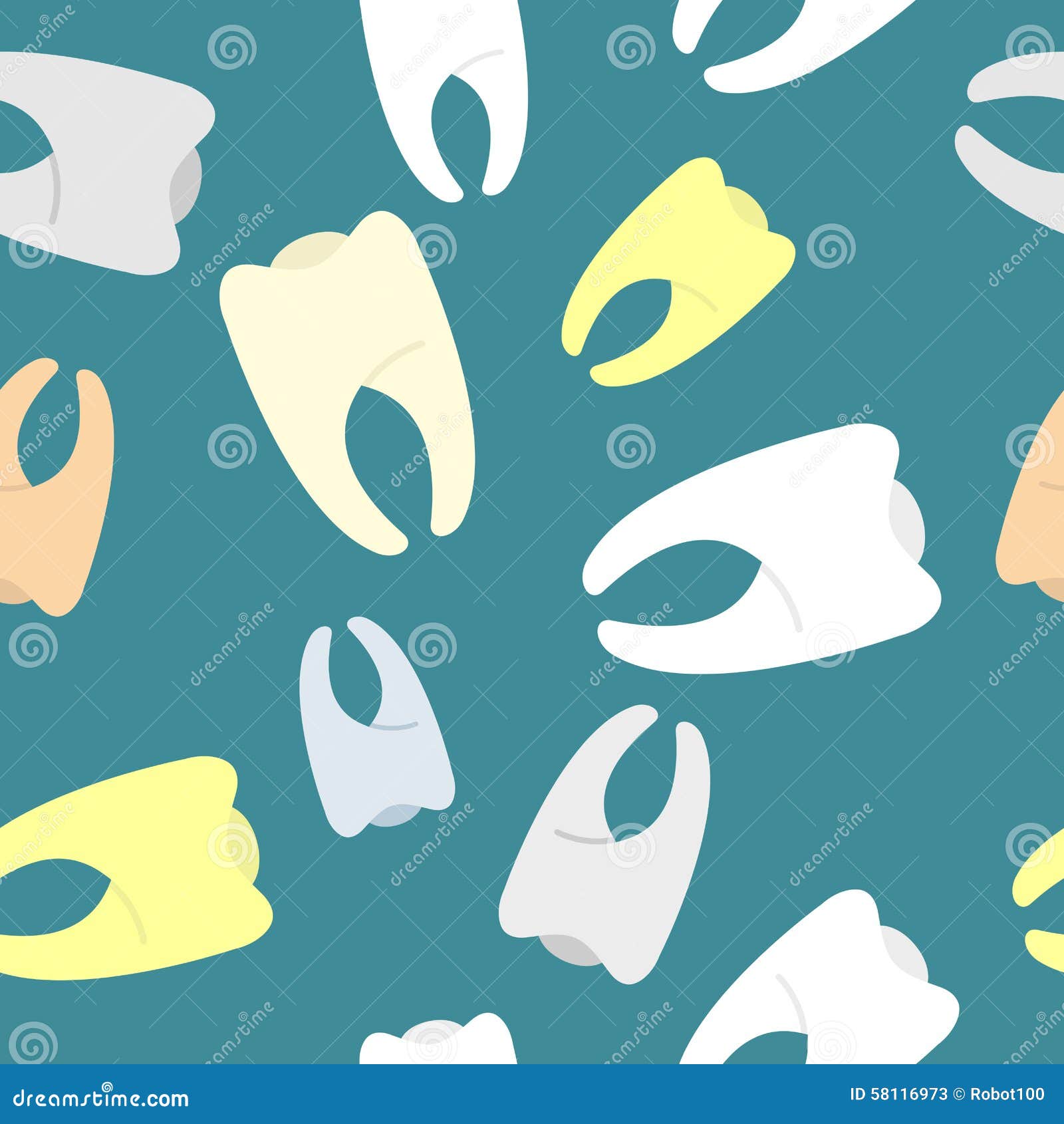 Colored Teeth Vector Background. Seamless Pattern Dentist Stock Vector ...