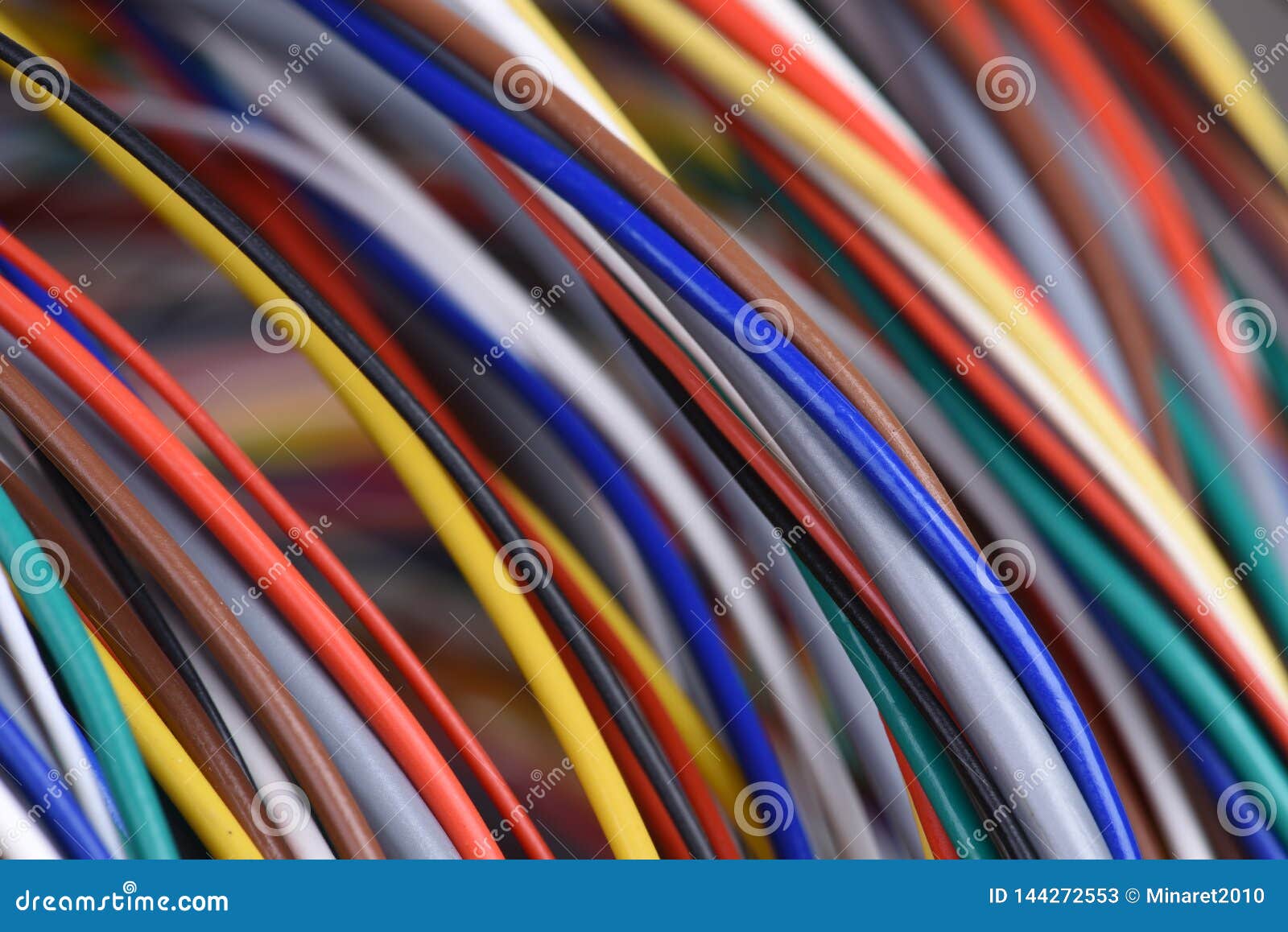 Colored Telecommunication Cable and Wire Stock Image - Image of ...
