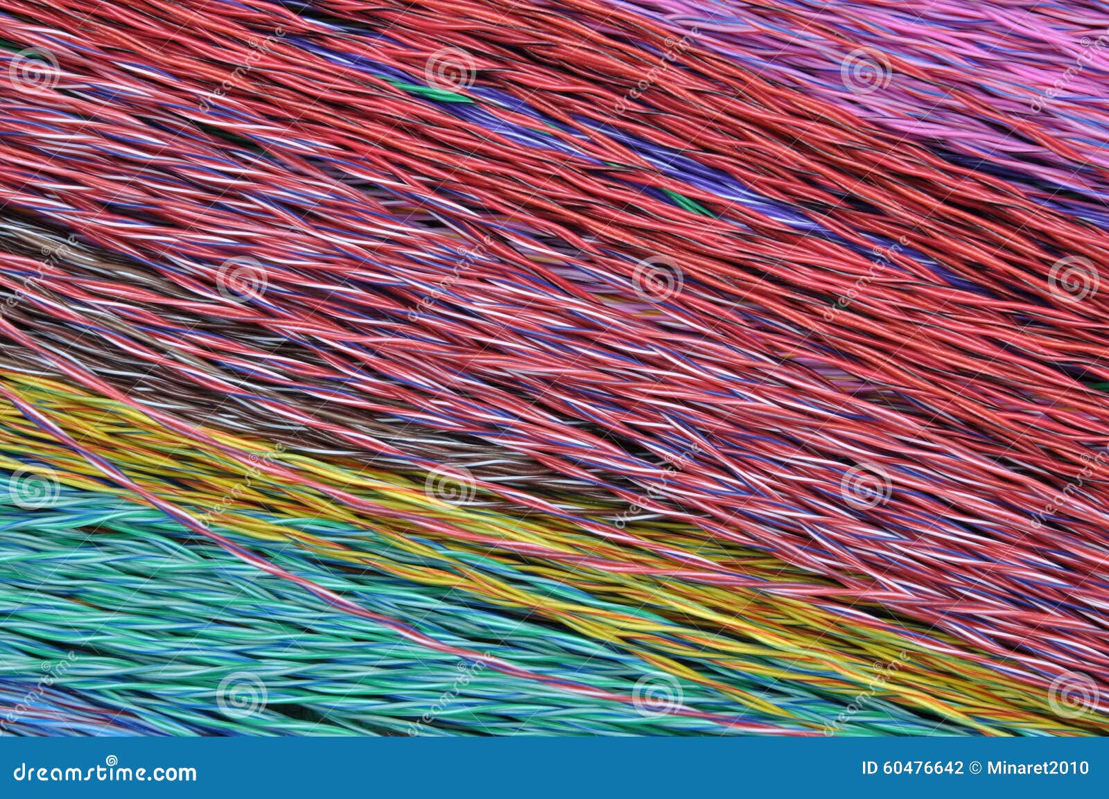 Colored Telecommunication Cables Stock Photo - Image of connect ...