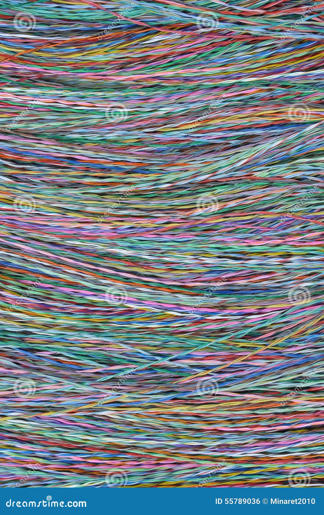 Colored Telecommunication Cables Stock Photo - Image of cord, electric ...