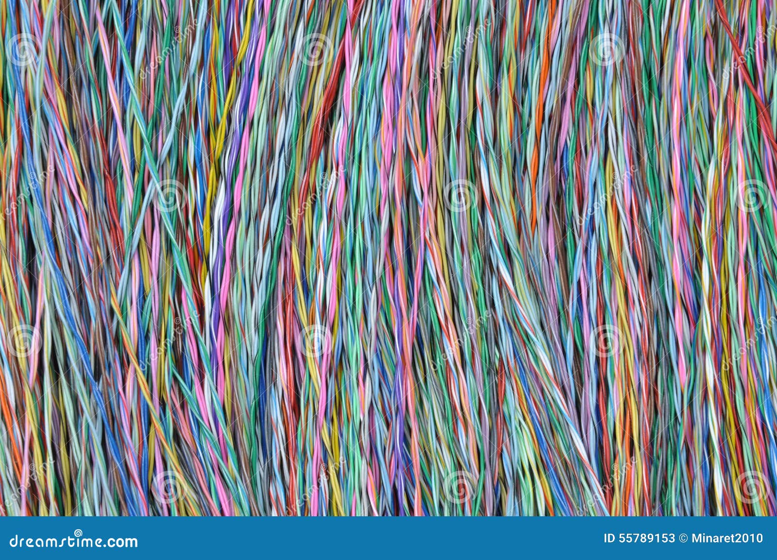 Colored Telecommunication Cables Stock Image - Image of line ...