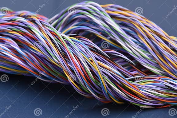 Colored Telecommunications Cables Stock Image - Image of cord, connect ...