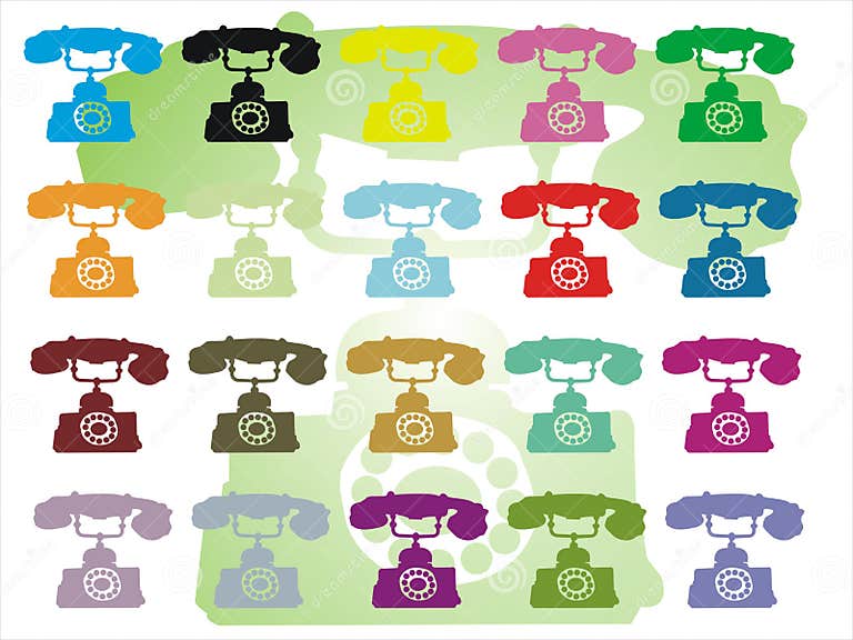 Colored telephones stock illustration. Illustration of network - 1883780