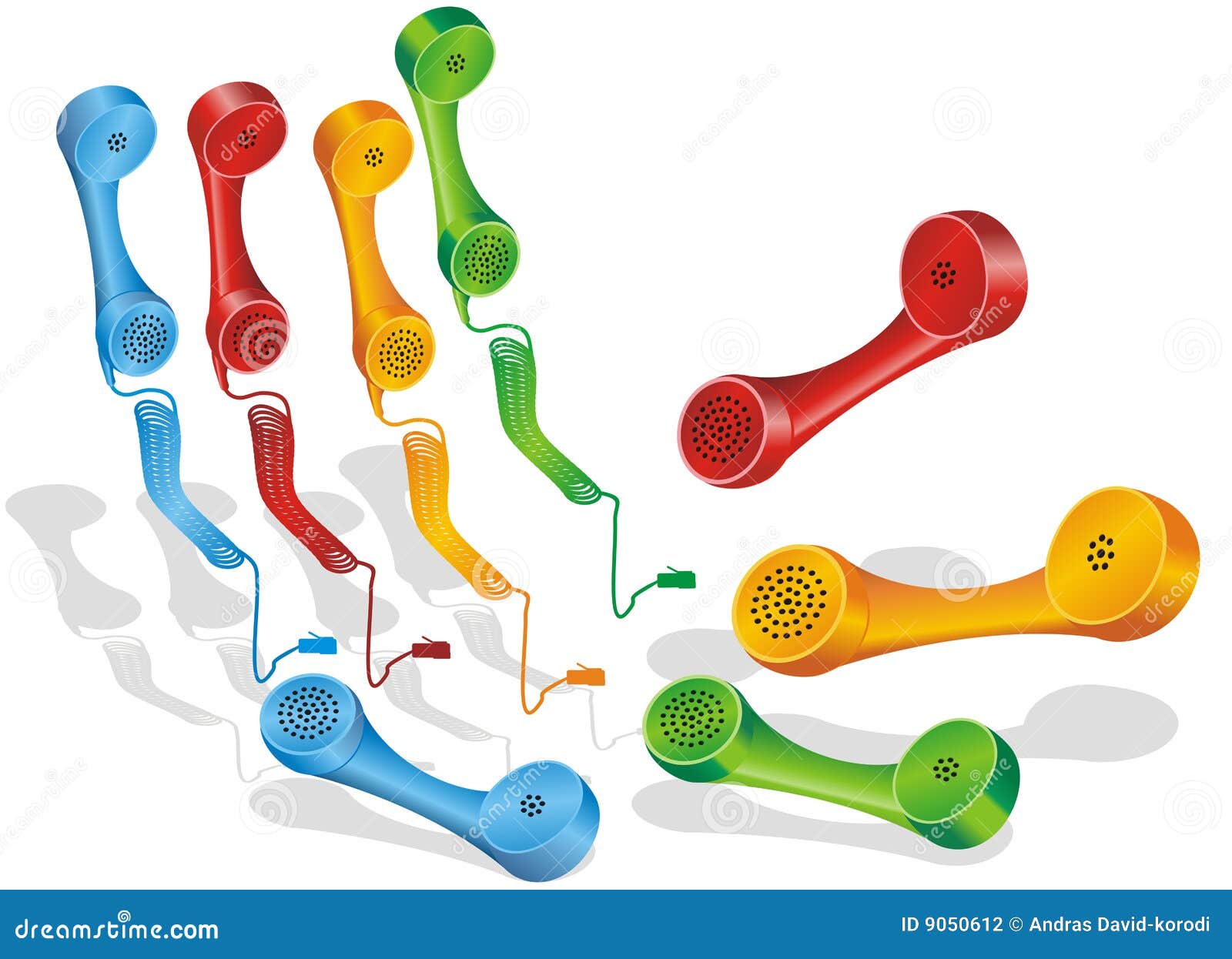 Colored Telephones stock vector. Illustration of artwork - 9050612