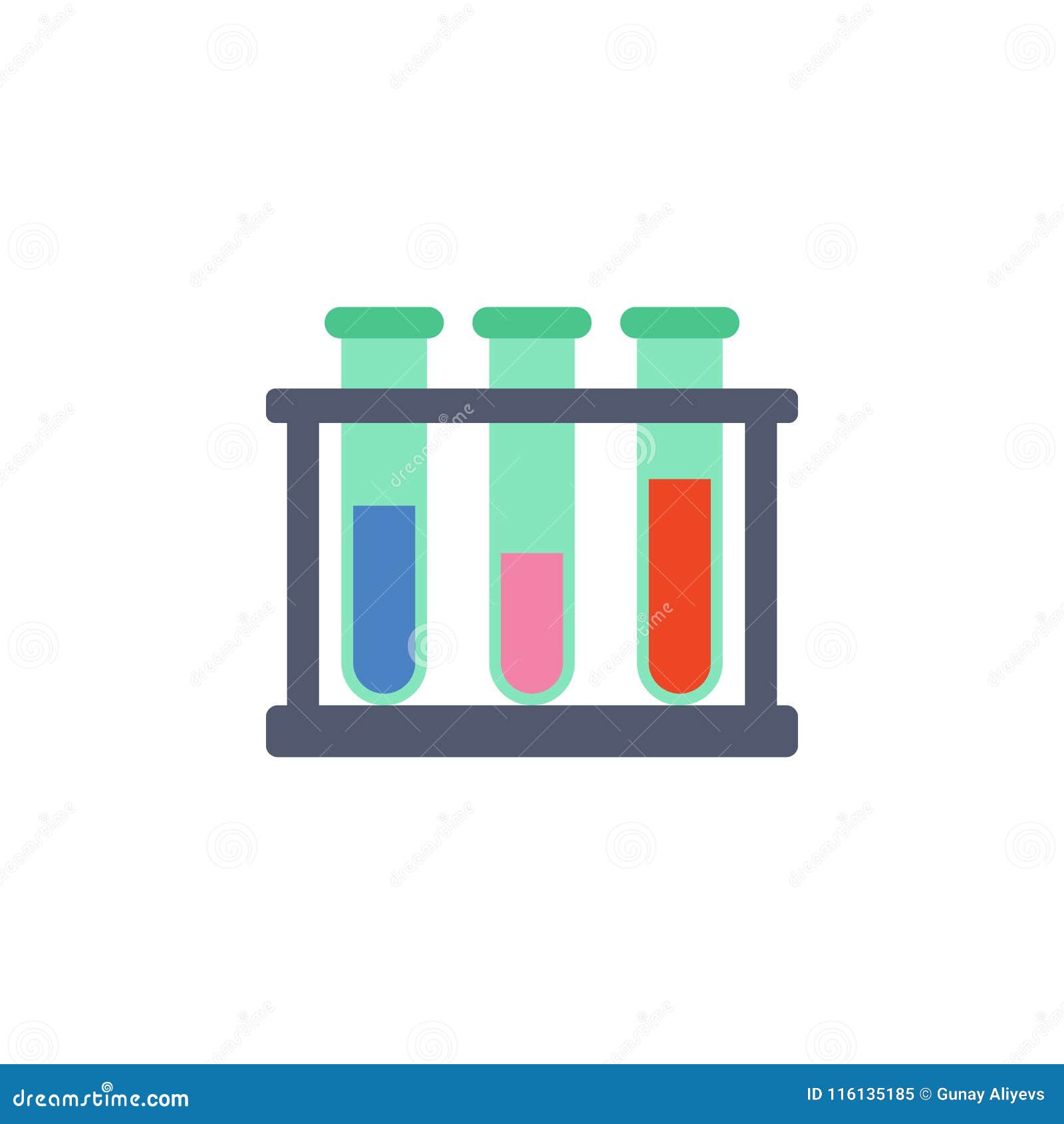 Colored Test Tubes on a Rack Icon. Element of Science and Laboratory ...