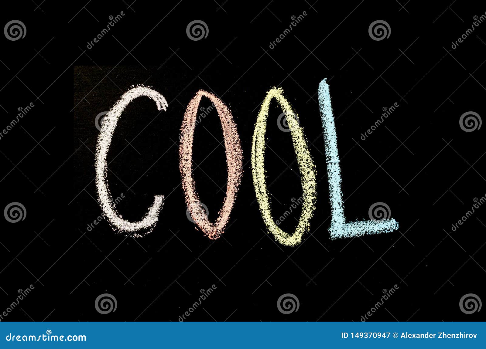 Colored Text `cool` Written on Chalkboard Stock Image - Image of ...