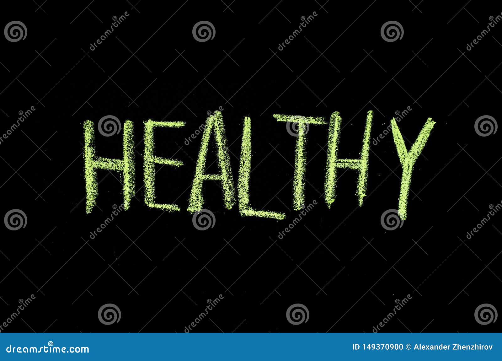 Colored Text `healthy` Written on Chalkboard Stock Photo - Image of ...