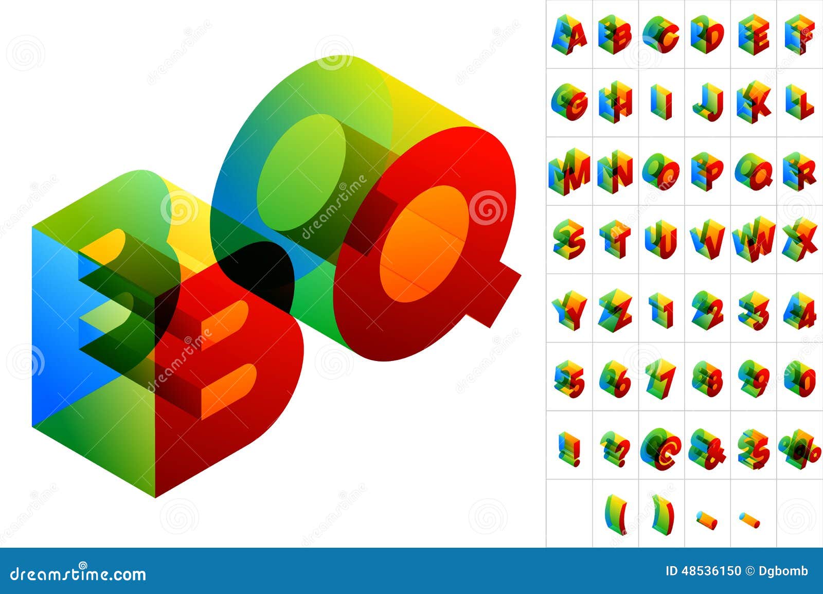 Colored Text in Isometric View Stock Vector - Illustration of graphic ...