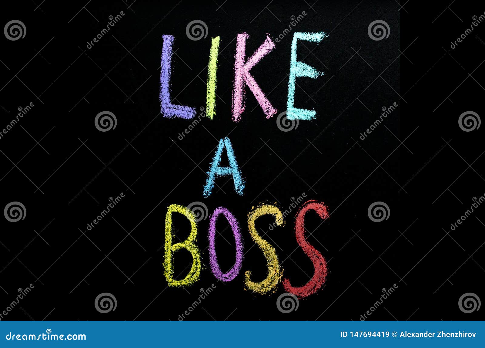 Colored Text `like a Boss` on Chalkboard Stock Image - Image of ...
