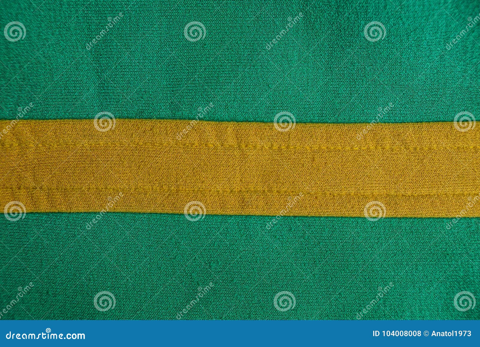 Green Background with Yellow Stripe on Cloth Stock Photo - Image of ...