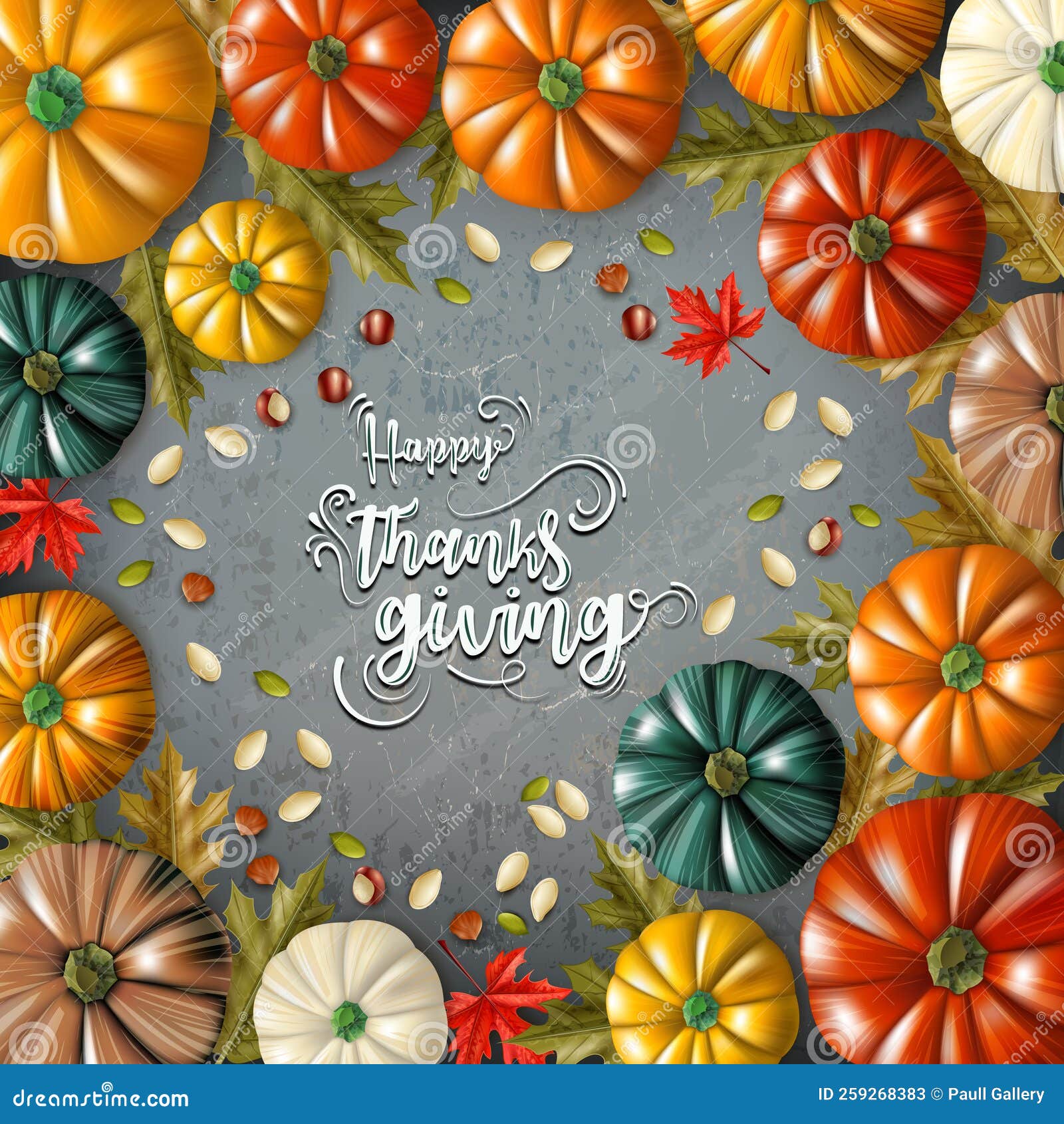 Thanksgiving Colored Thanksgiving Day Composition Stock Illustration ...