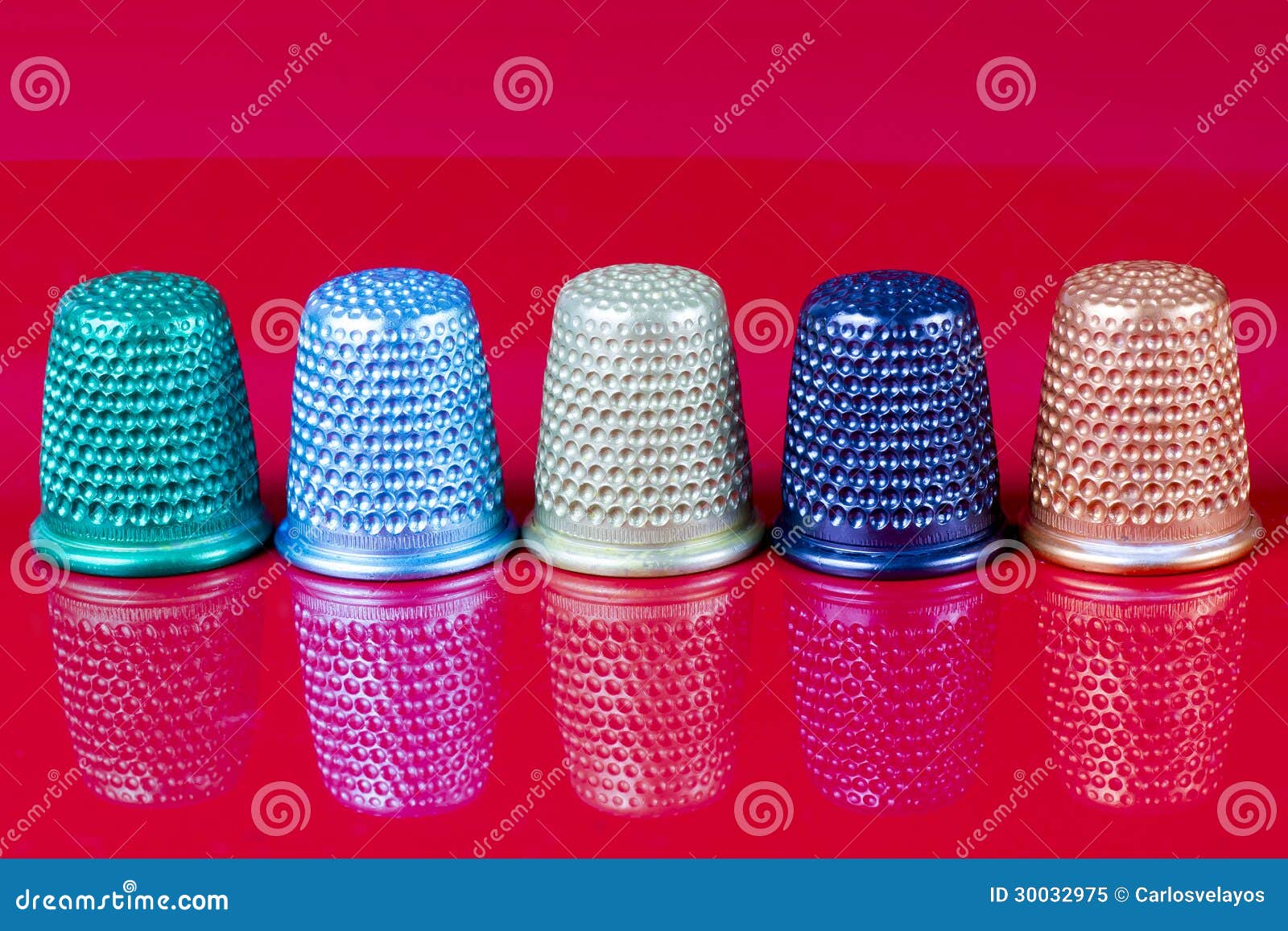 Colored Thimbles stock image. Image of handicraft, mastership - 30032975