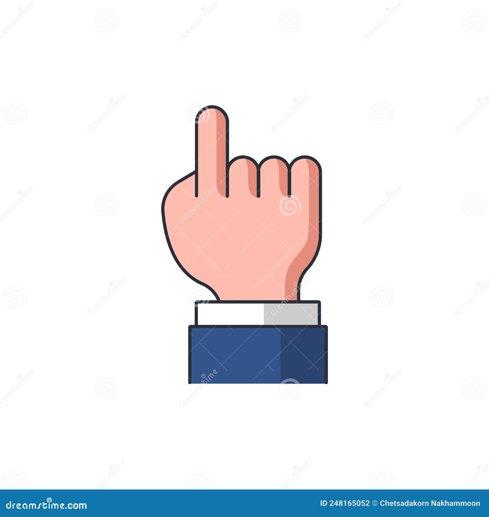 Colored Thin Icon of Click Hand Vector Illustration Stock Vector ...