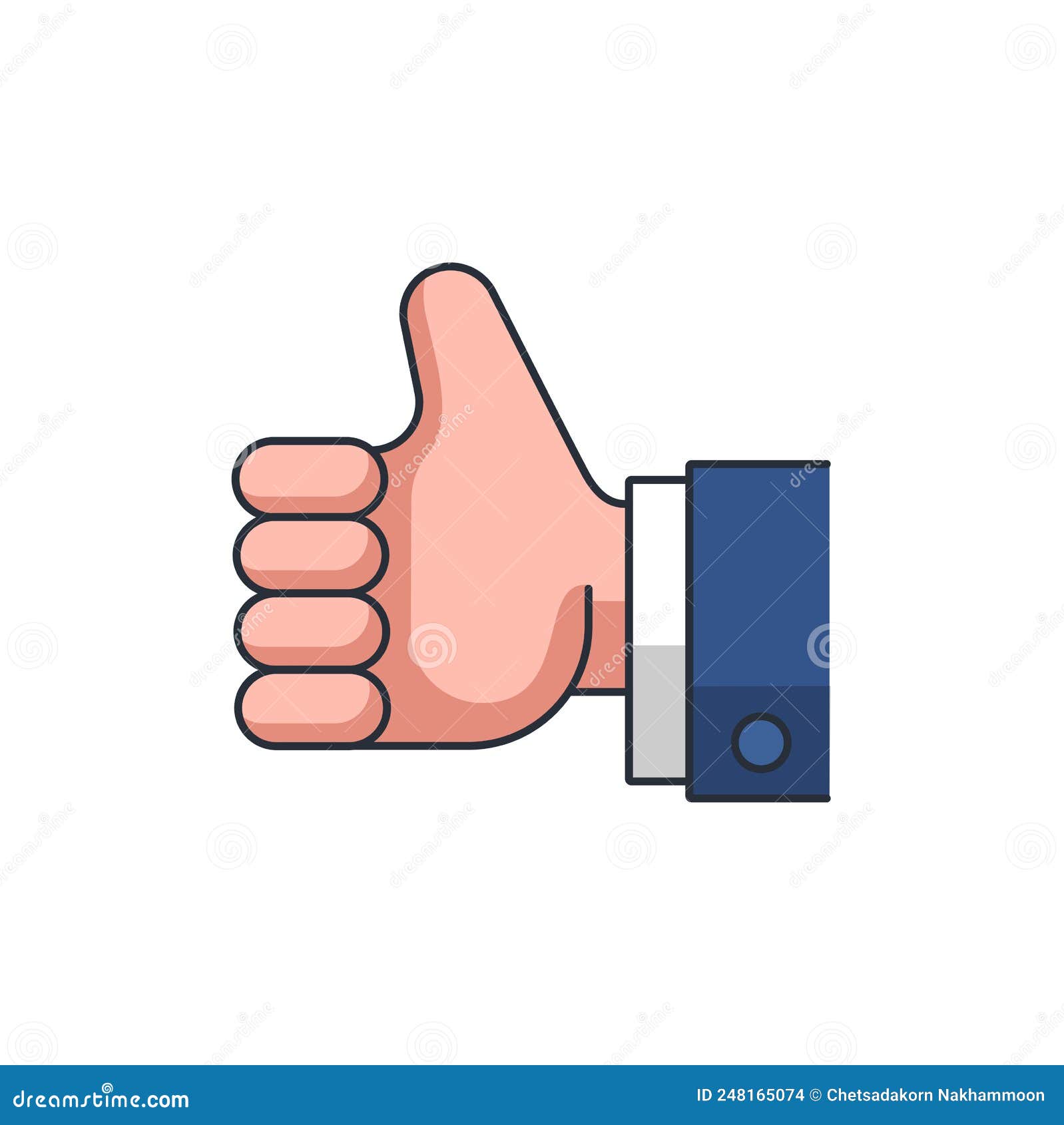Colored Thin Icon of Like Hand Vector Illustration Stock Vector ...