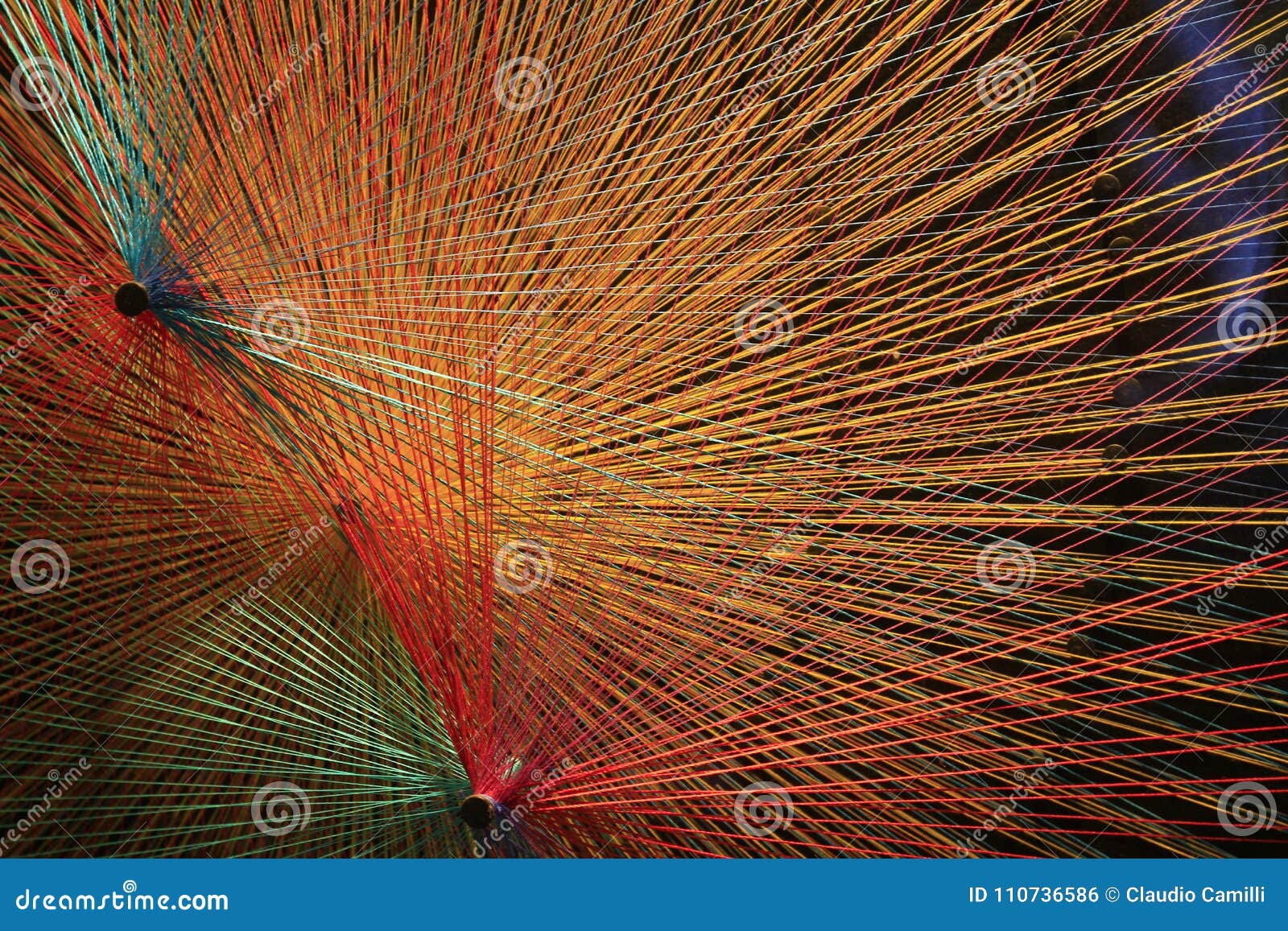 Colored Thread of Art Exposition Stock Photo - Image of colour, green ...