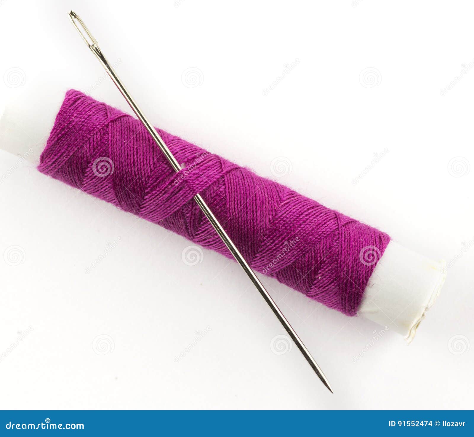 Colored Threads for Sewing and Needle Stock Photo - Image of steel ...