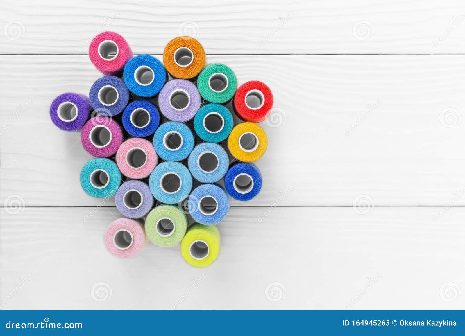 Colored Threads on Spools on White Background Stock Image - Image of ...