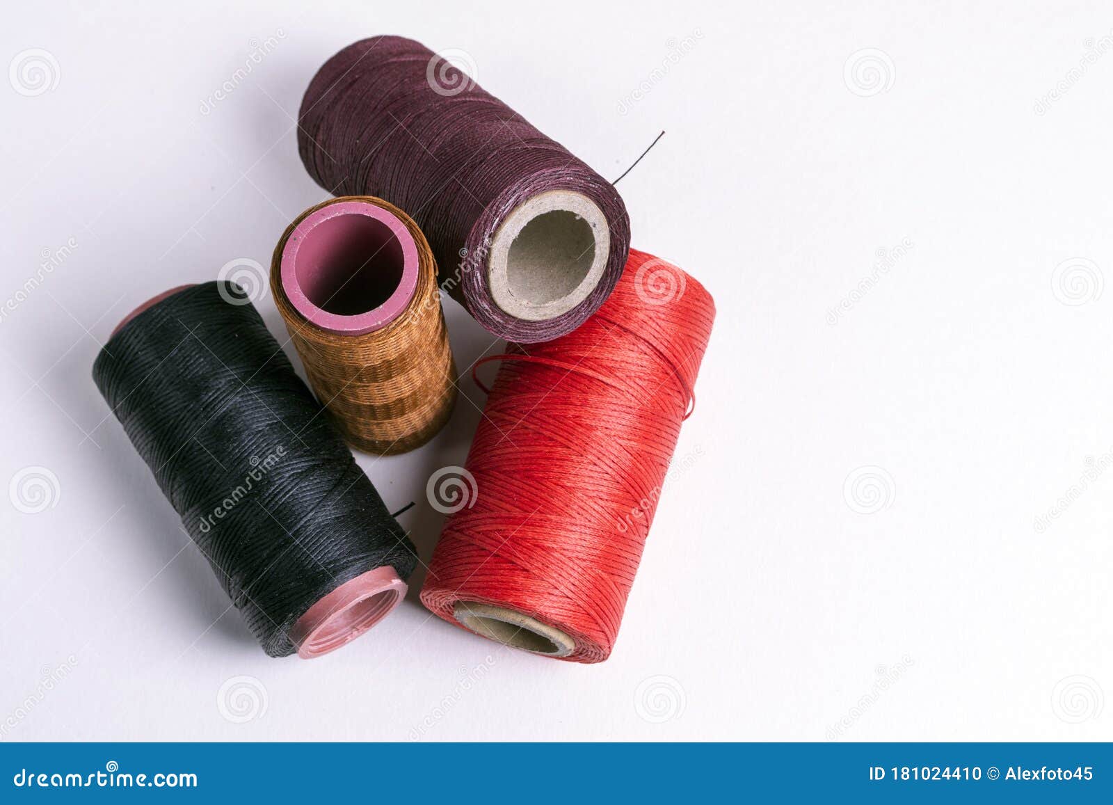 Colored Threads Top View on a Light Background Stock Photo - Image of ...