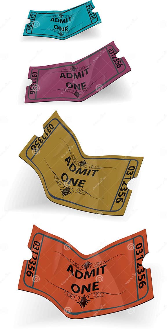 Colored_tickets stock vector. Illustration of raffle, movie - 5715638