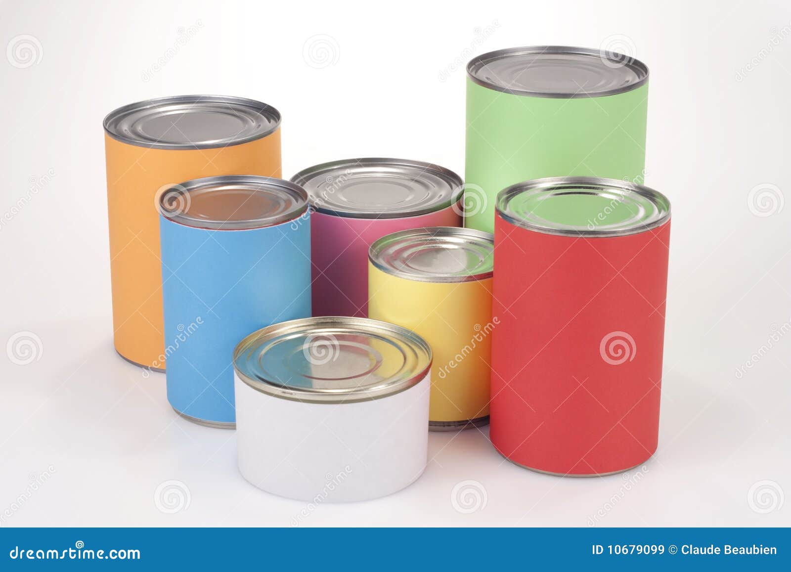 Colored Tin Cans stock image. Image of metal, canister - 10679099