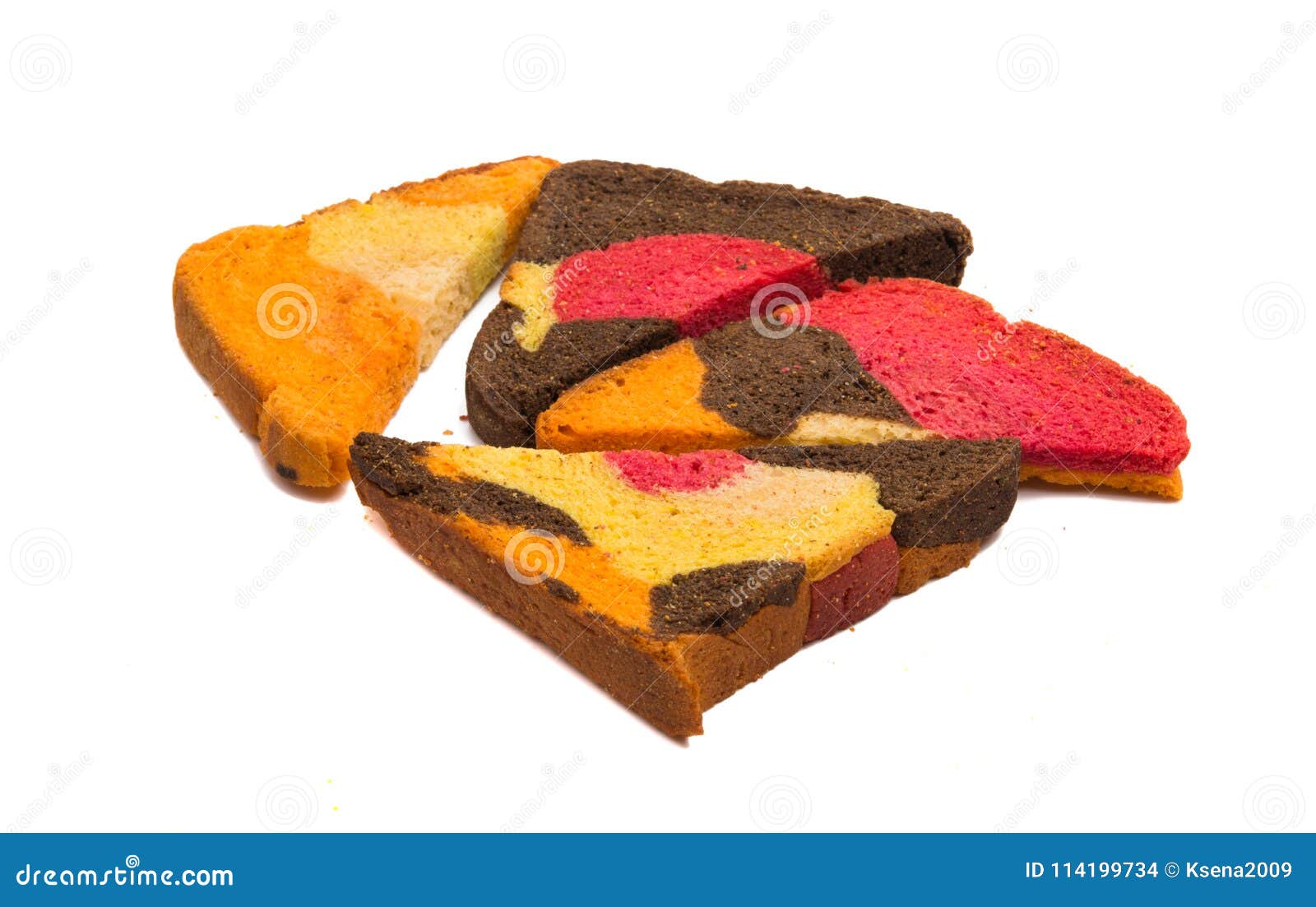 Colored toasts isolated stock photo. Image of color - 114199734