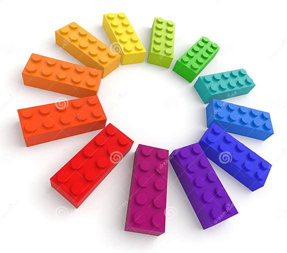 Colored toy bricks stock illustration. Illustration of element - 24421033