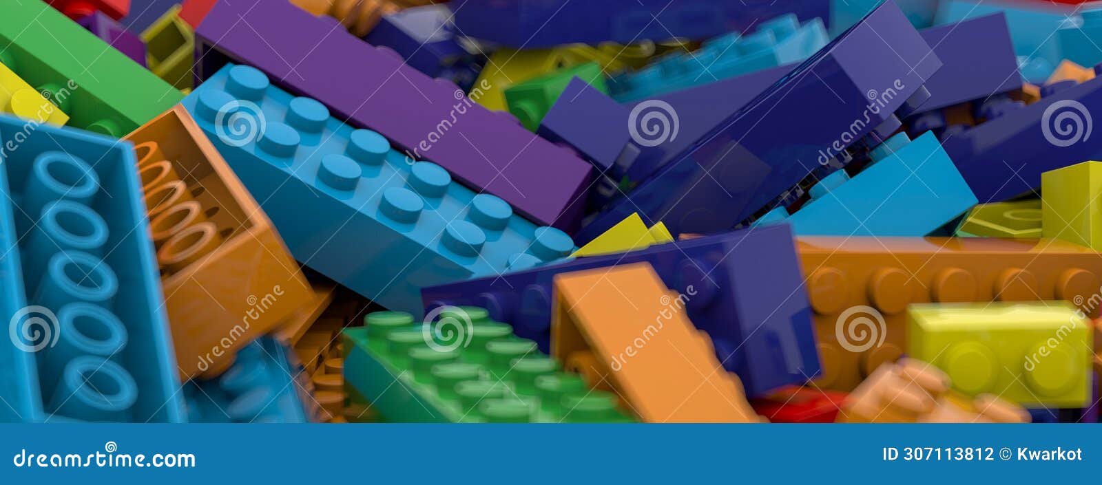 Colored Toy Bricks Background. Rainbow Colors. Random Coloured Plastic ...
