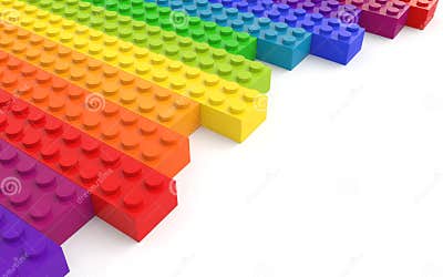 Colored Toy Bricks on White Background Stock Illustration ...