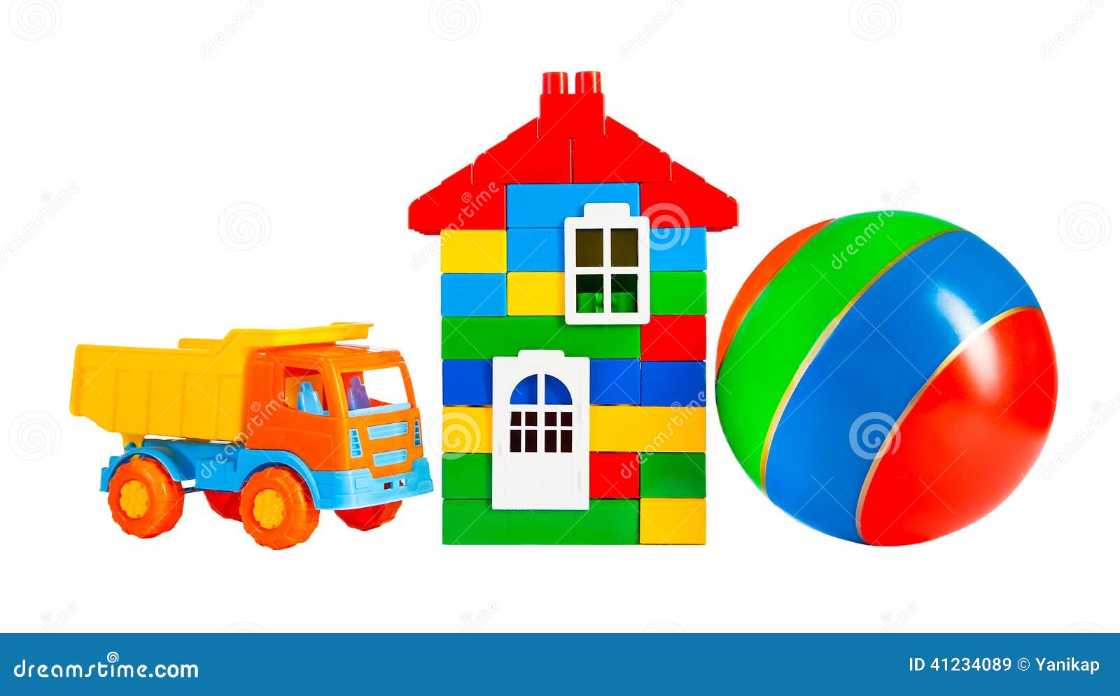 Colored Toys Isolated on a White Background Stock Image - Image of ...