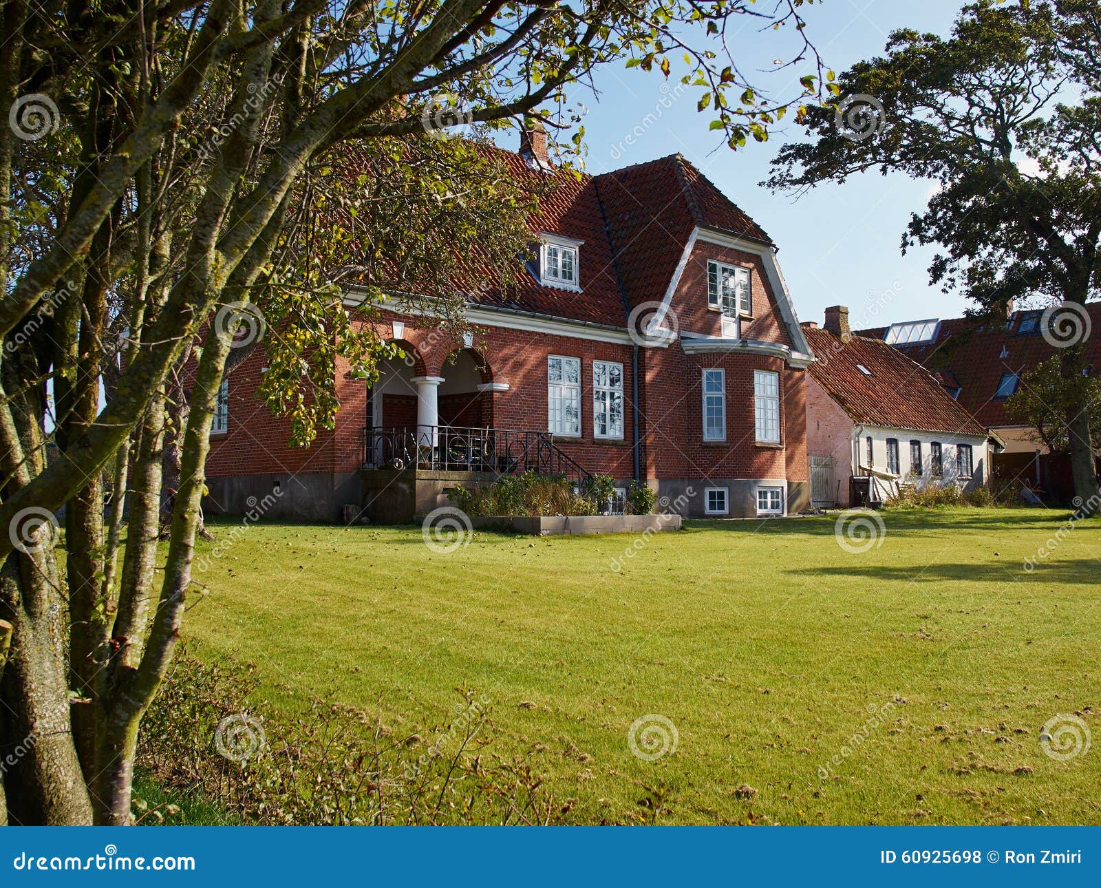 Colored Traditional Danish House Stock Photo - Image of retro ...