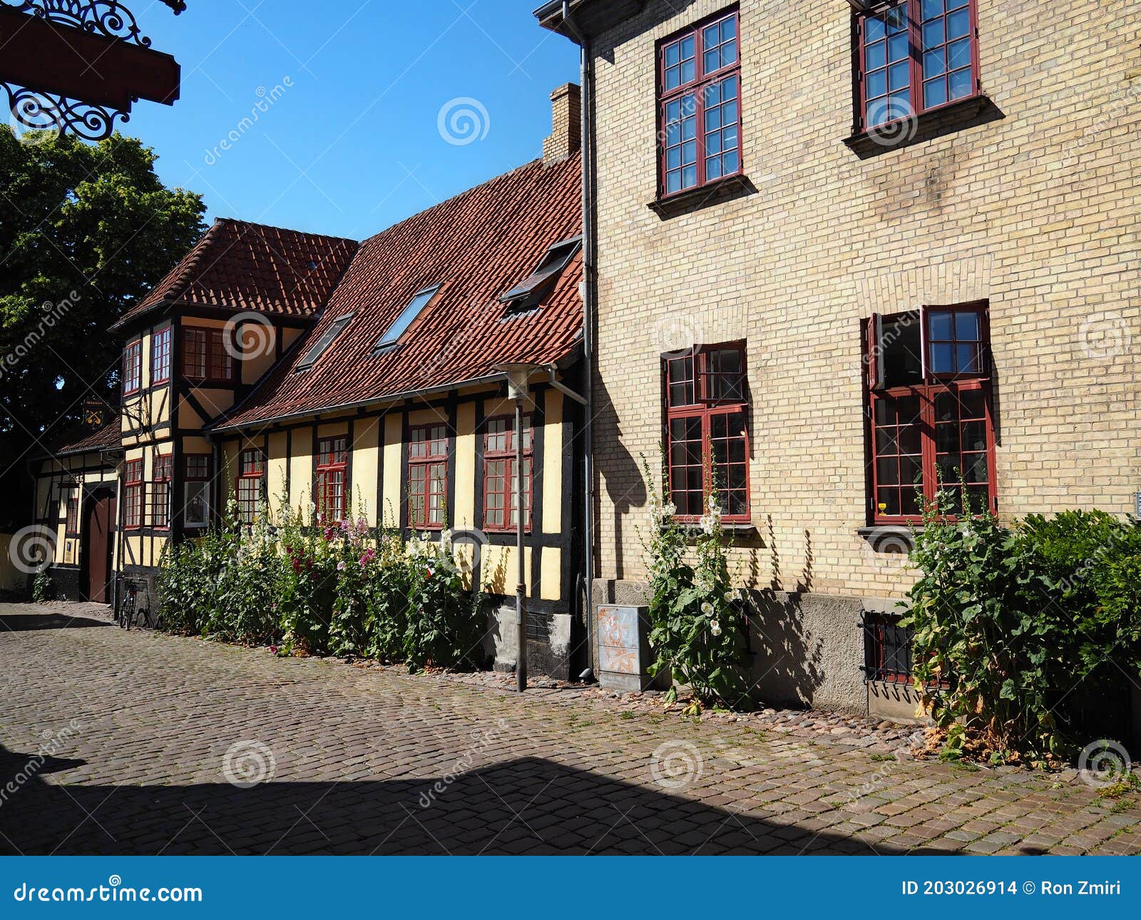 Colored Traditional Danish Houses Stock Photo - Image of historical ...
