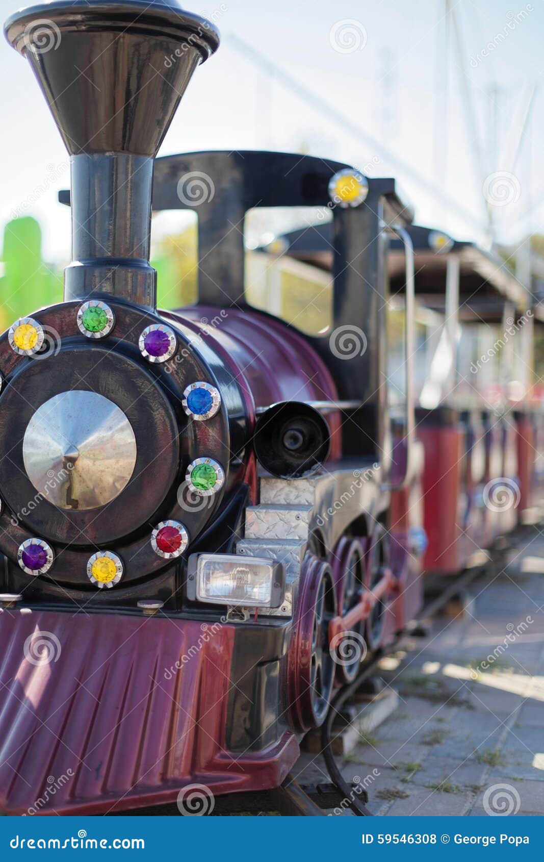 Colored train stock photo. Image of park, colors, lonely - 59546308