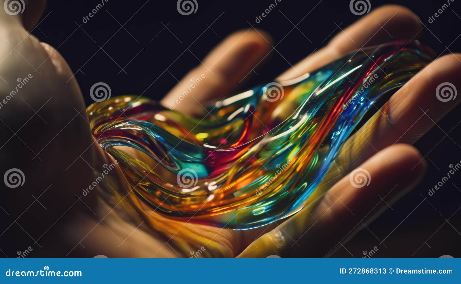 Colored Translucent Glass Flows through the Hand Stock Illustration ...
