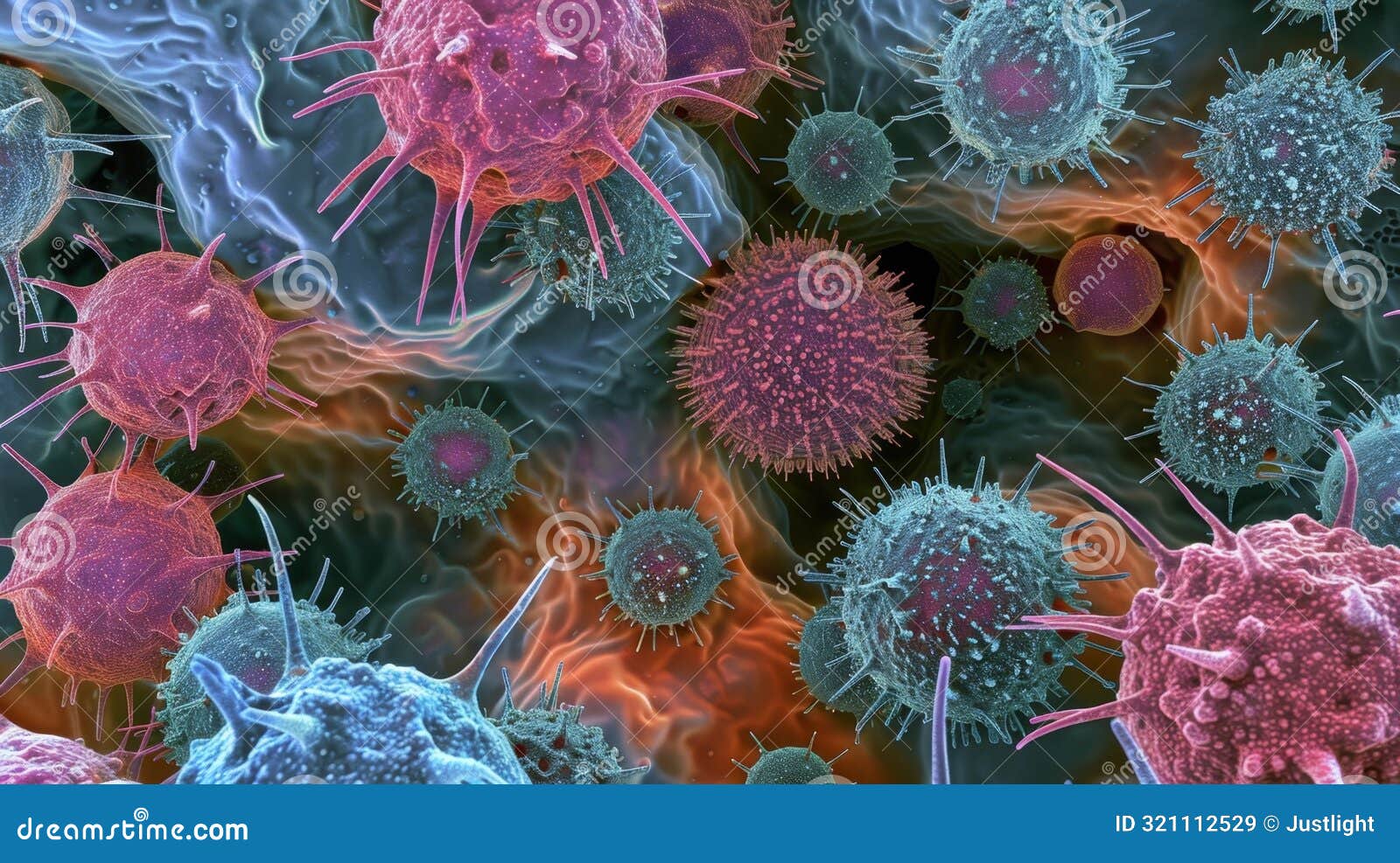 Colored Transmission Electron Micrograph of Natural Killer Cells ...